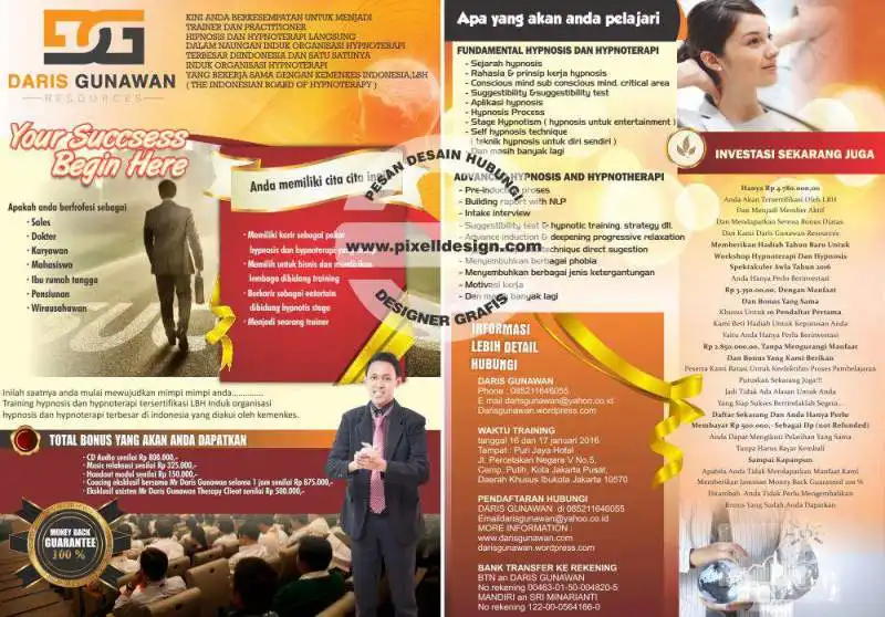 Contoh Brosur Iklan Seminar Corak Exclusive Terbaik