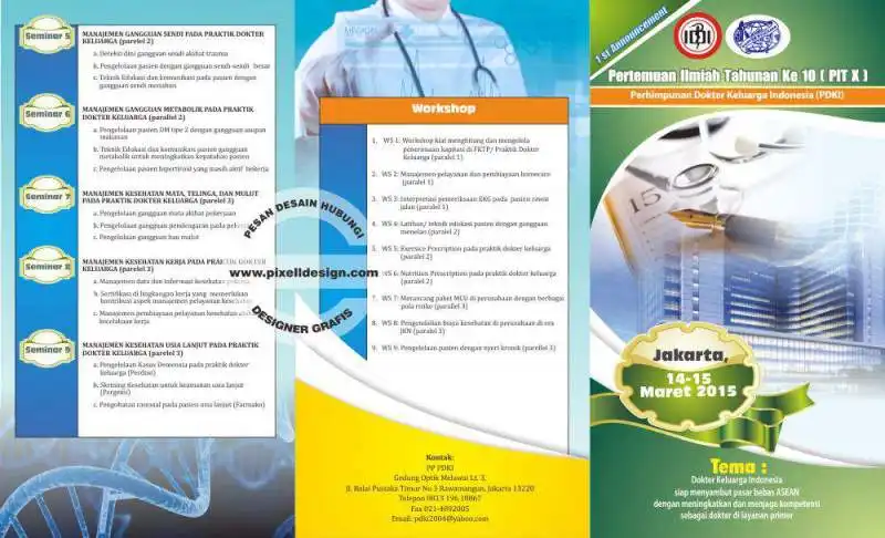 Contoh Brosur Iklan Seminar Corak Exclusive Terbaik